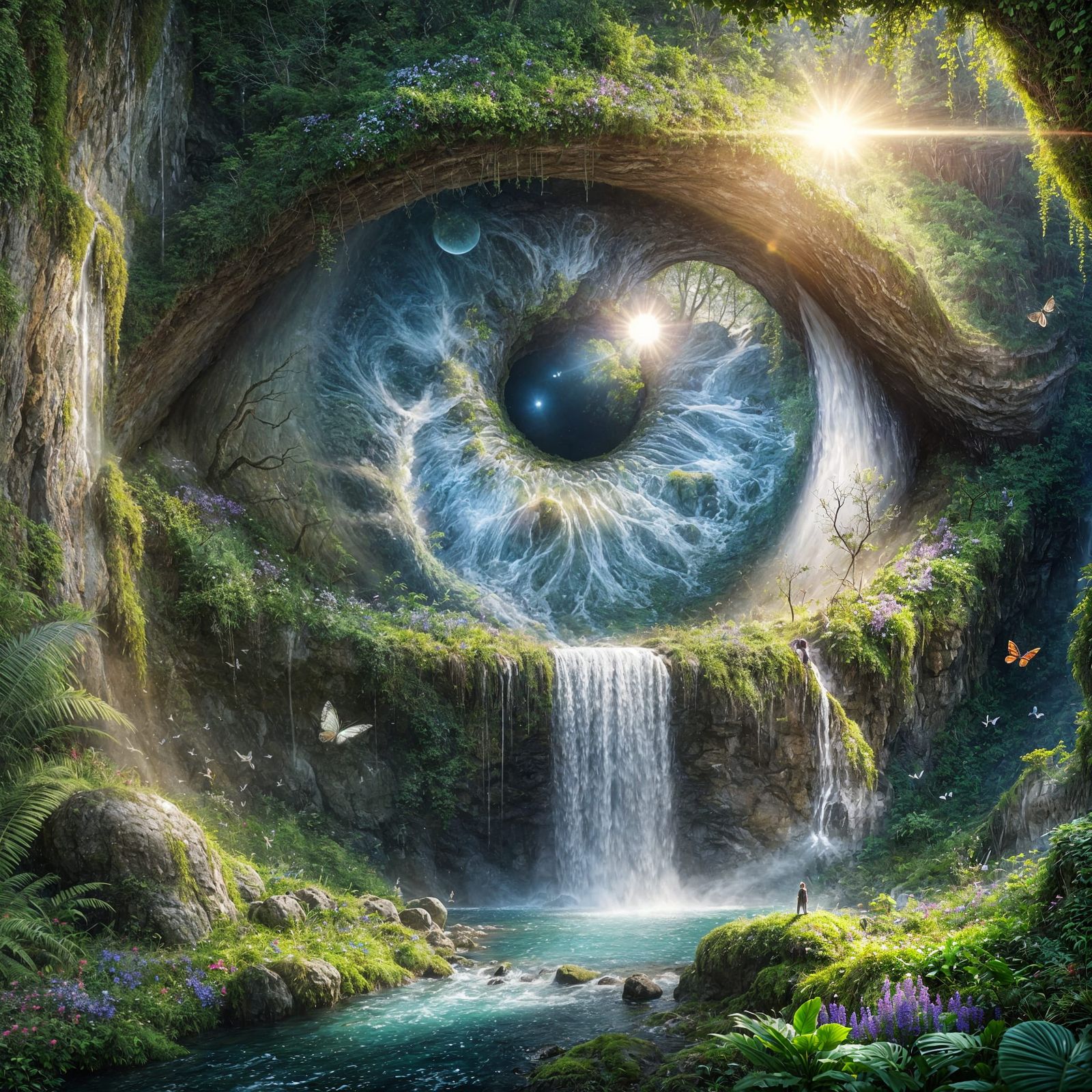 The Eye of Creation - Colossal Eye Springing Waterfall in Ve...