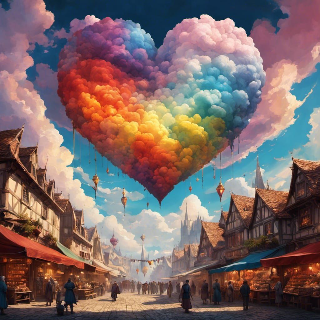 Heart clouds - AI Generated Artwork - NightCafe Creator