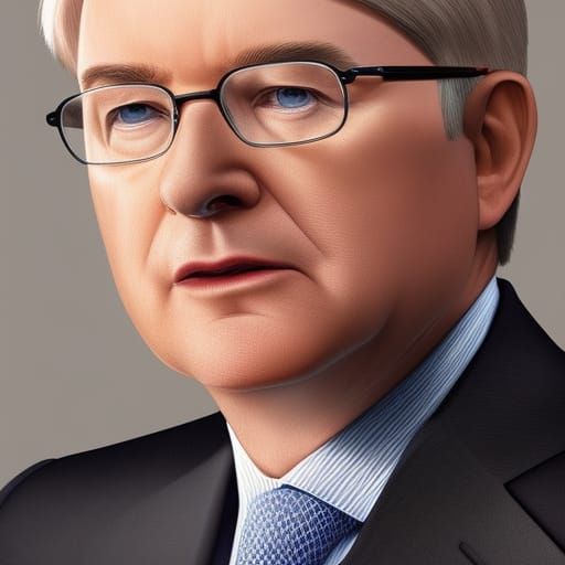 photorealistic portrait of Kevin Rudd stunning intricate meticulously ...