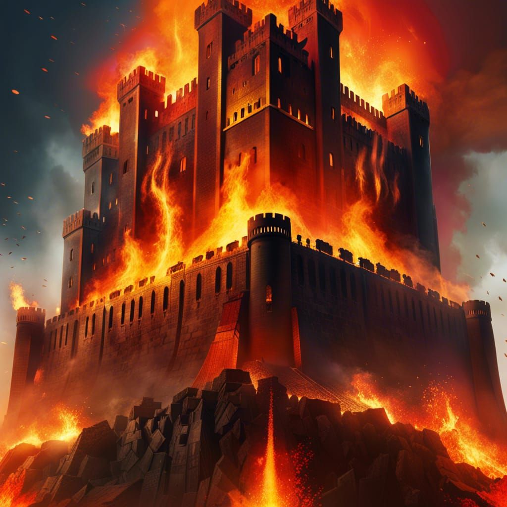 burning fortress - AI Generated Artwork - NightCafe Creator