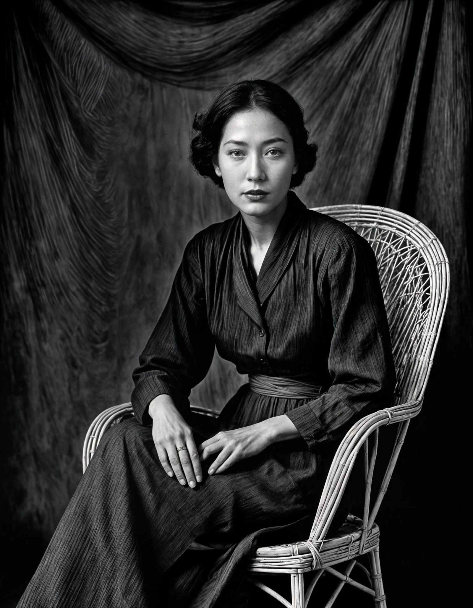 Dream Culture Portrait - Mary - A Gaunt Young Woman in Mono...