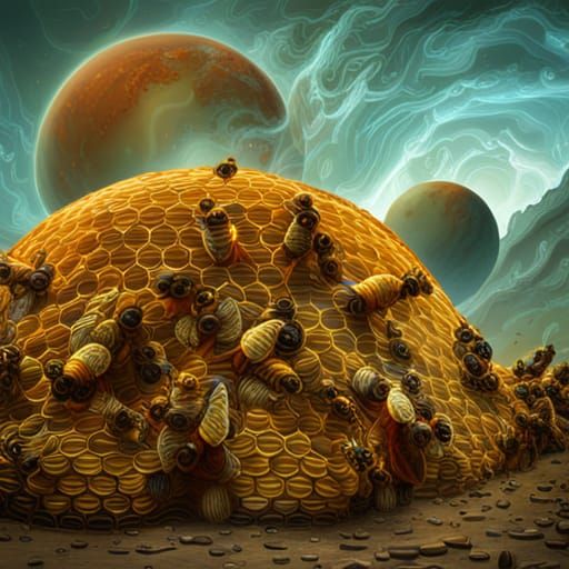 Fantasy Space Bees - AI Generated Artwork - NightCafe Creator