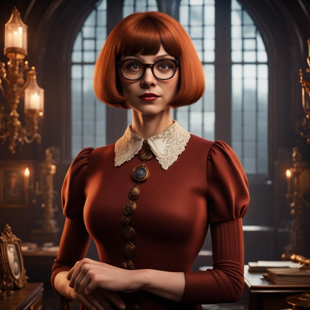 Velma Dinkley Victorian dressed hyper realistic - AI Generated Artwork ...