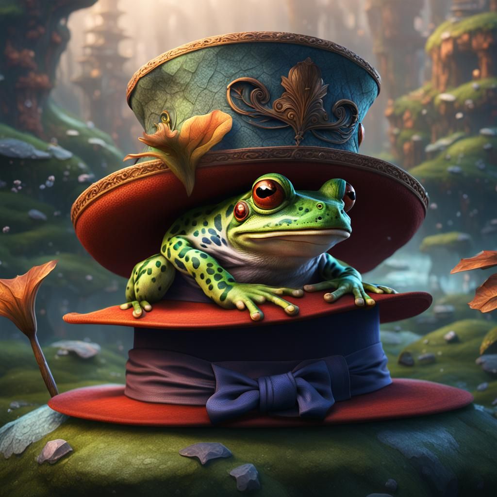 Frog in hat - AI Generated Artwork - NightCafe Creator