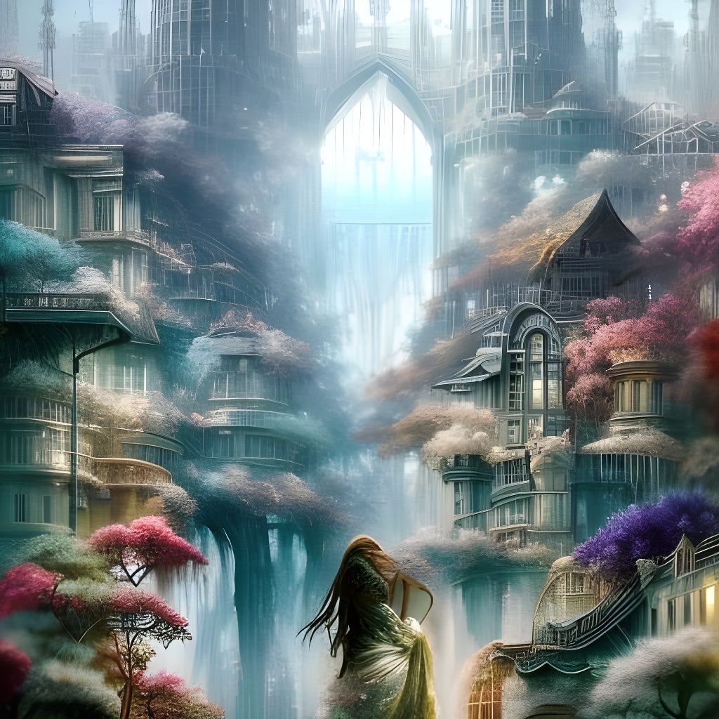 Entering Flowery Vale Ivory City - AI Generated Artwork - NightCafe Creator