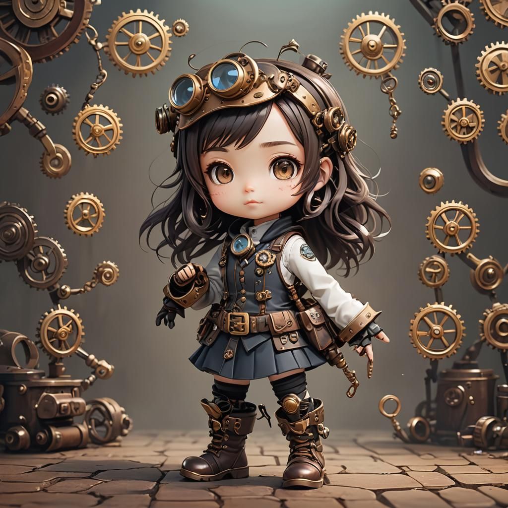 Steampunk Chibi - AI Generated Artwork - NightCafe Creator