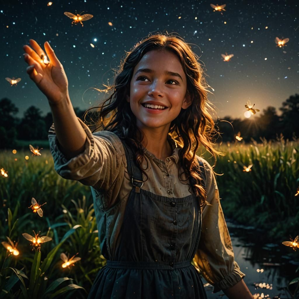 Catching Fireflies - AI Generated Artwork - NightCafe Creator