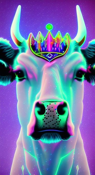 Neon Cow - AI Generated Artwork - NightCafe Creator