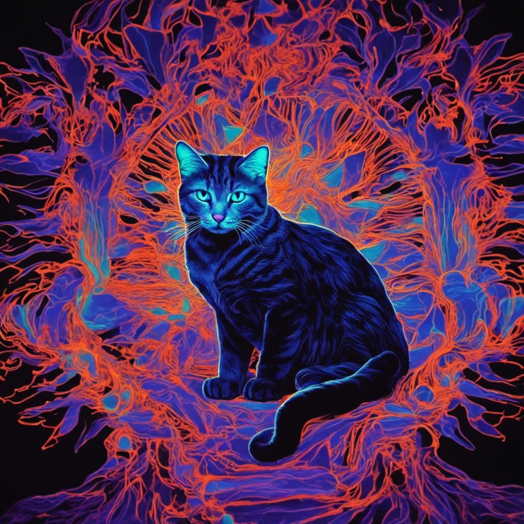 Black Light Kitties - AI Generated Artwork - NightCafe Creator