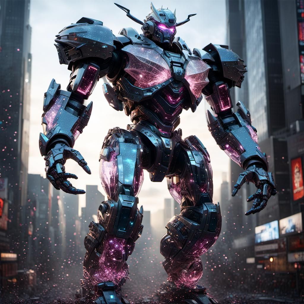 crystal mecha titan - AI Generated Artwork - NightCafe Creator