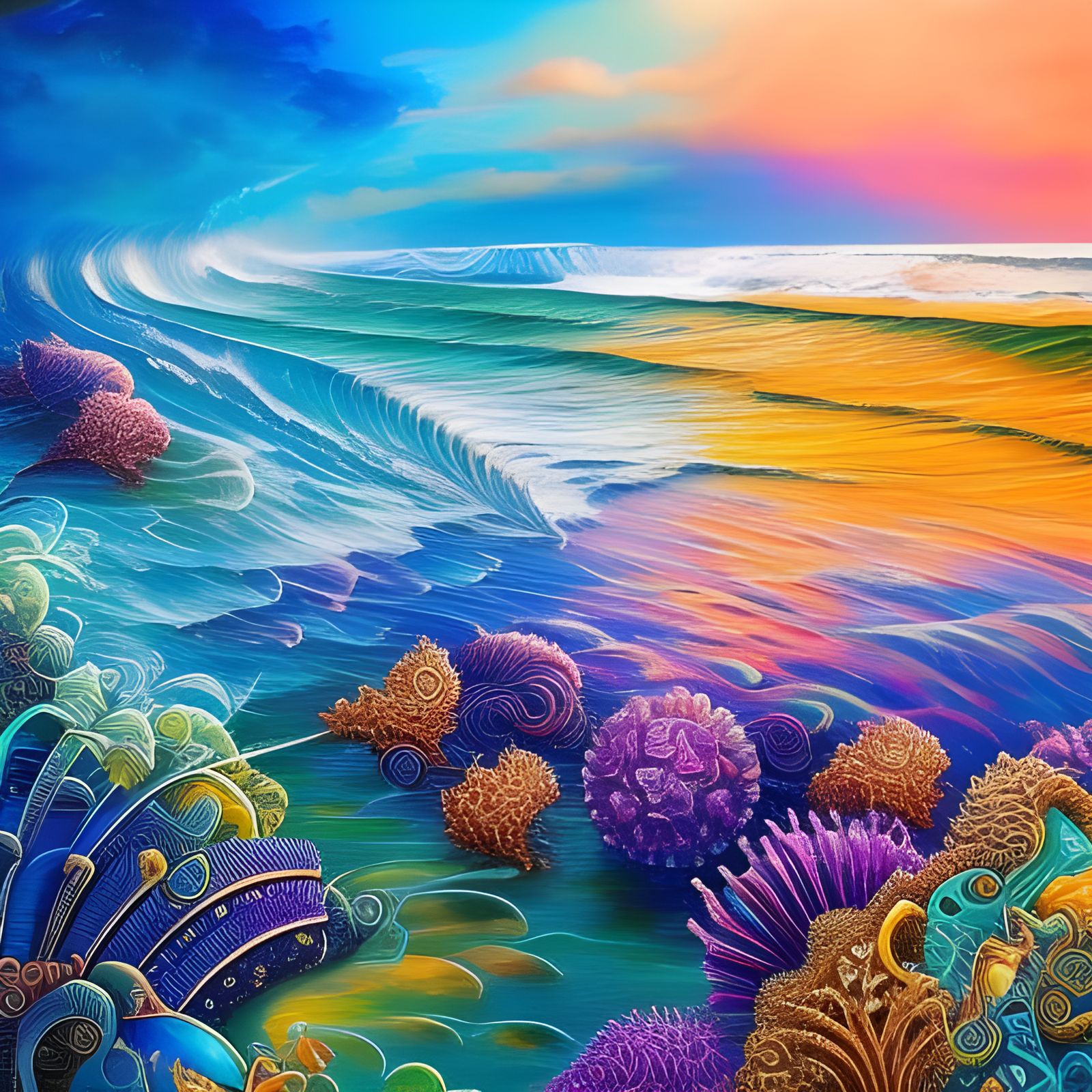 Ocean Waves - AI Generated Artwork - NightCafe Creator