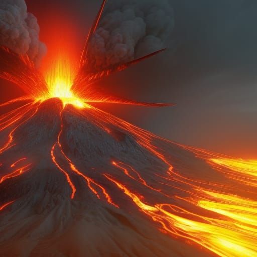 Erupting volcano 🌋 - AI Generated Artwork - NightCafe Creator