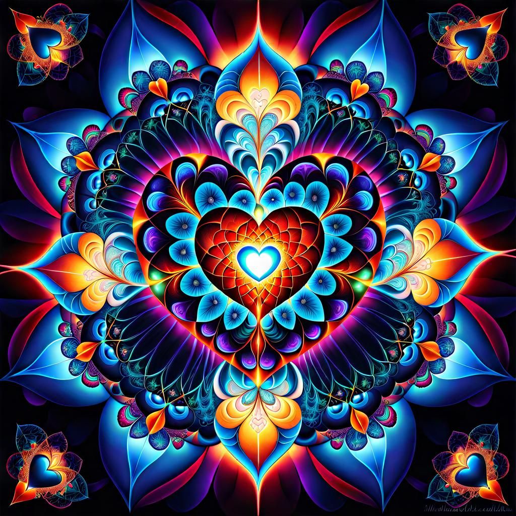 Sacred geometry: Heart Mandala - AI Generated Artwork - NightCafe Creator