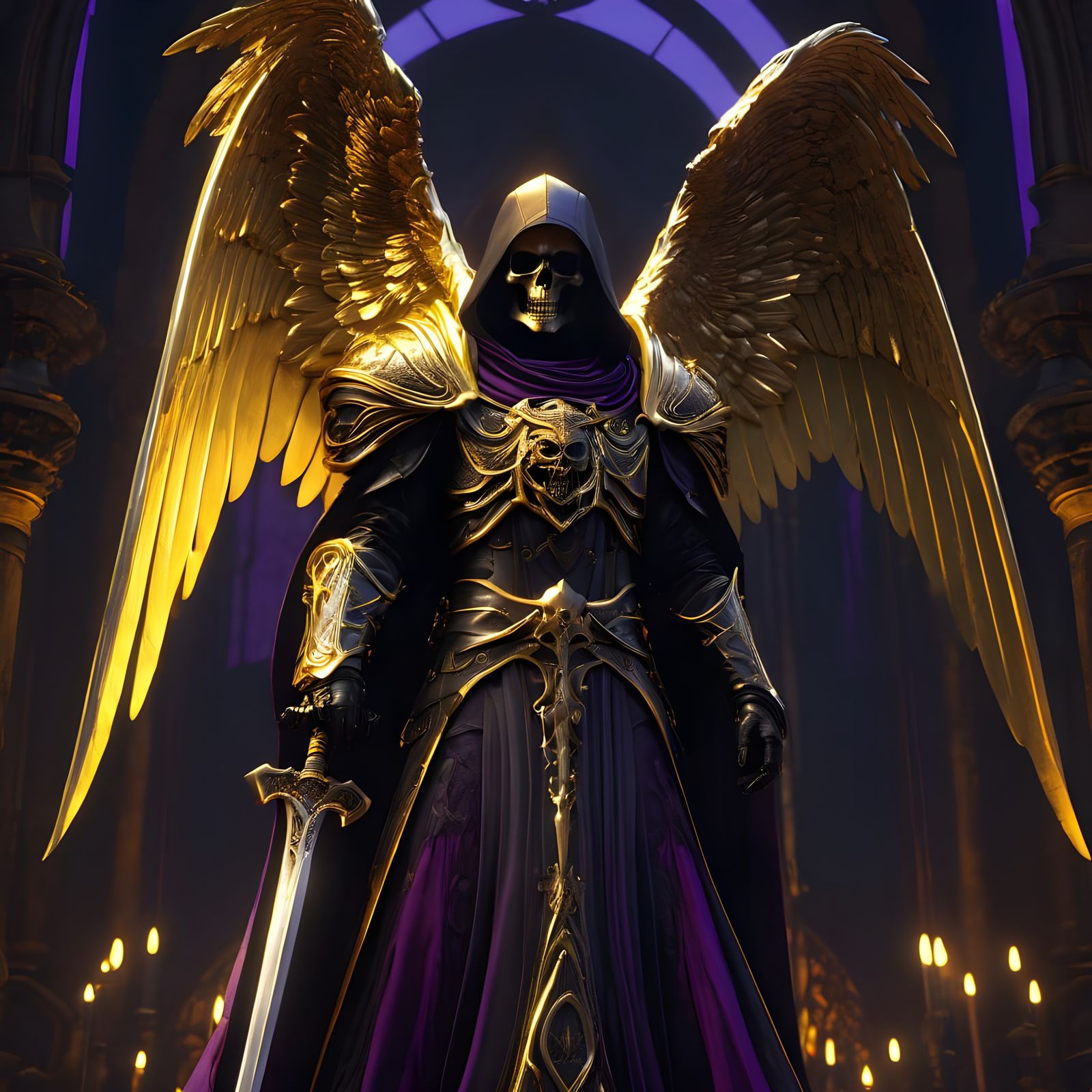 The Messenger of Doom - Angel of Death in Gothic Masterpiece...