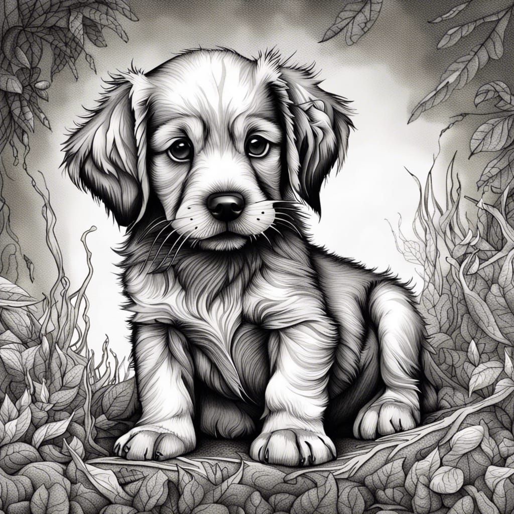 Puppy Sketch - AI Generated Artwork - NightCafe Creator