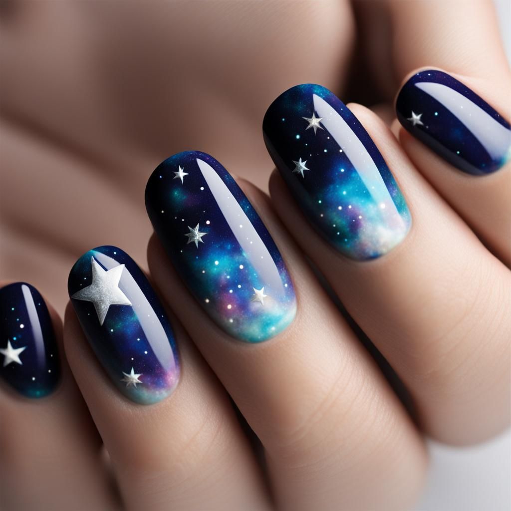 Milky Way Galaxy Nails 🌌 - AI Generated Artwork - NightCafe Creator
