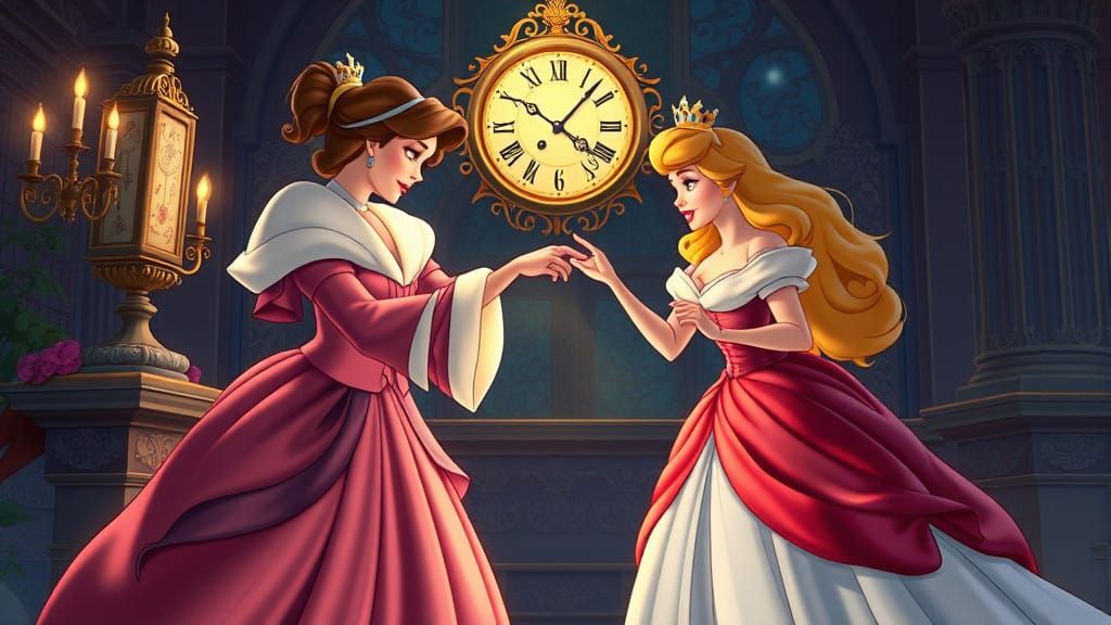 Enchanted Robes Clash: Lumiere and Cogsworth in Wh... - AI Art