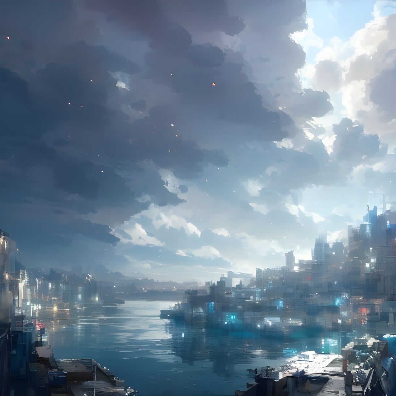 Riverside City - AI Generated Artwork - NightCafe Creator