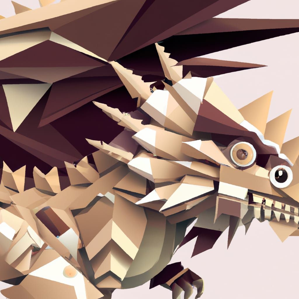 An adorable dragon made out of Geometric shapes #3 - AI Generated ...