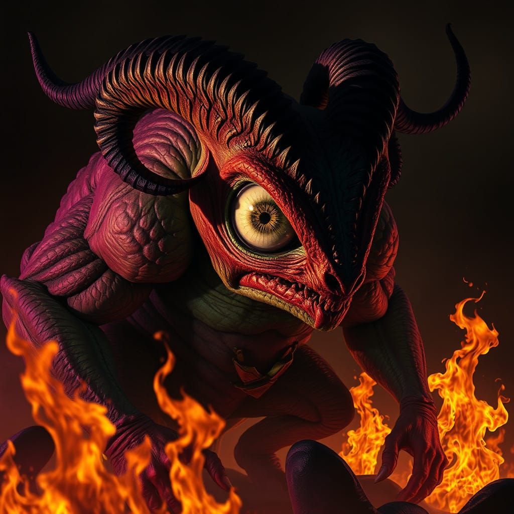 A hyperrealistic concept art of a cinematic medium shot of an Evil ...