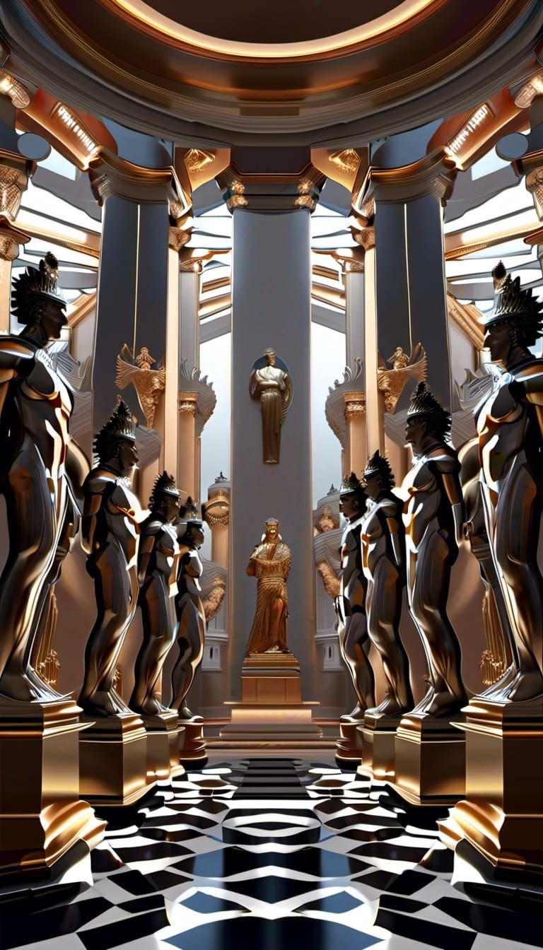 Statues and an Emperor - AI Generated Artwork - NightCafe Creator