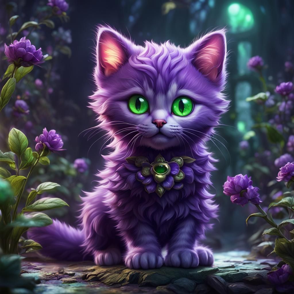 Beautiful purple kitten - AI Generated Artwork - NightCafe Creator