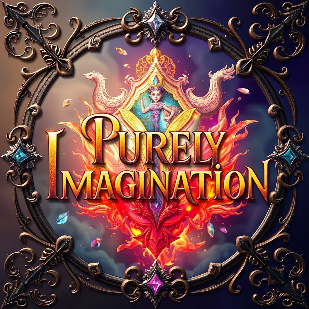 Ethereal Fantasy Logo with Intricate Border - AI Art