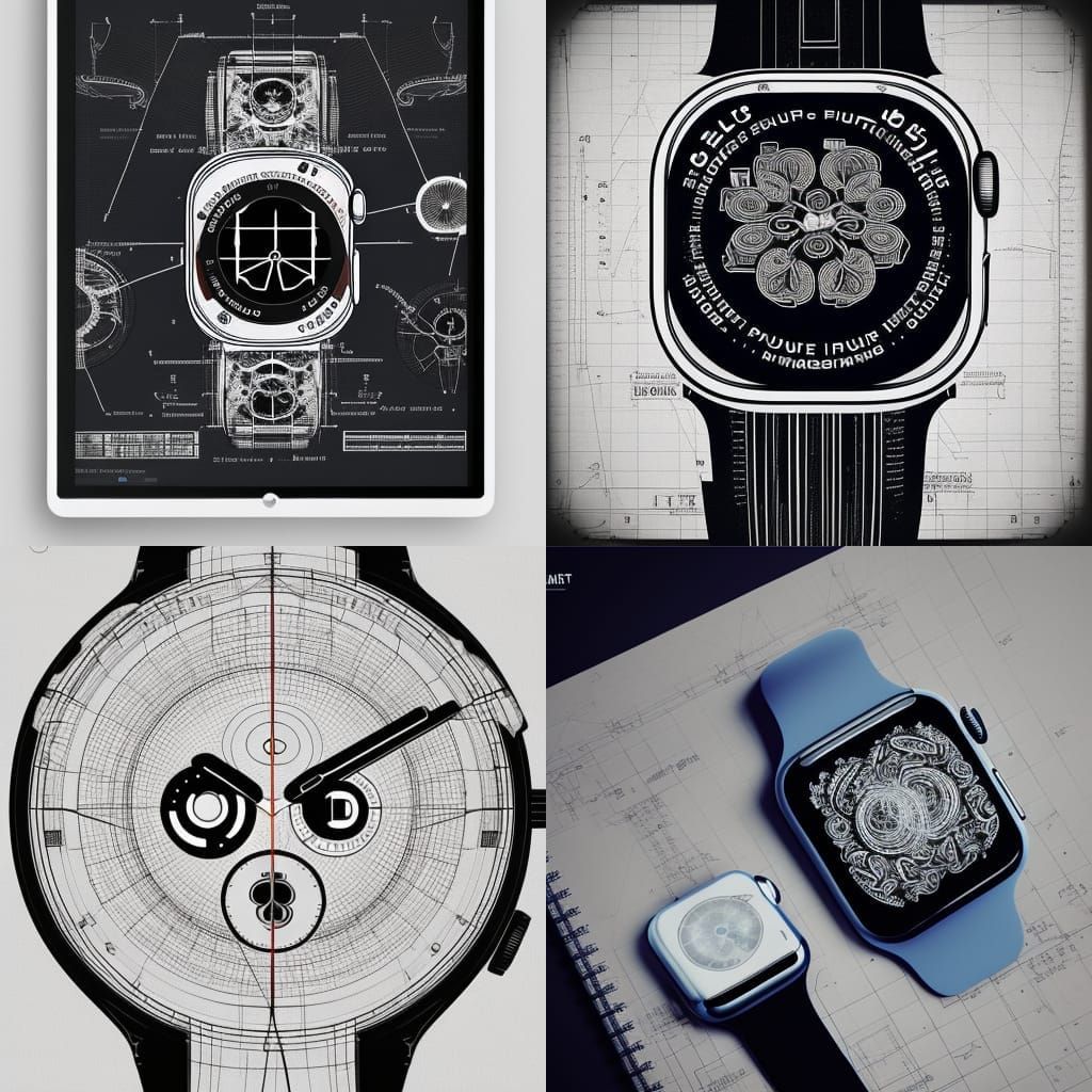 Apple Watch Blueprint - AI Generated Artwork - NightCafe Creator