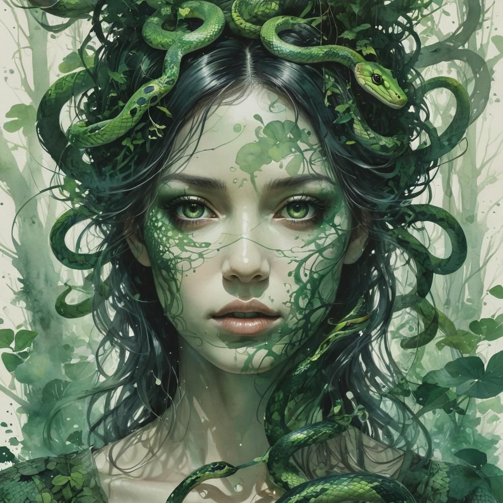 Snake Portrait - AI Generated Artwork - NightCafe Creator