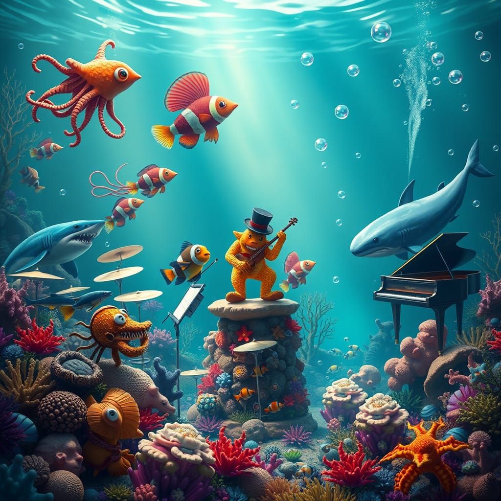 Underwater orchestra - Underwater Whimsy: Fantastical Sea Cr...
