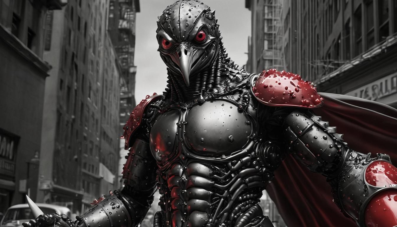 Time Travel - Surreal Metallic Ruby Bubbles Scene with a Gig...