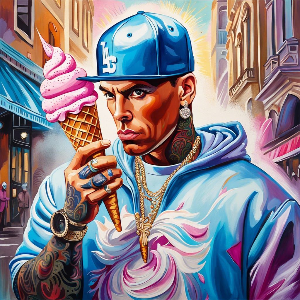 Vanilla ice with his ice - AI Generated Artwork - NightCafe Creator