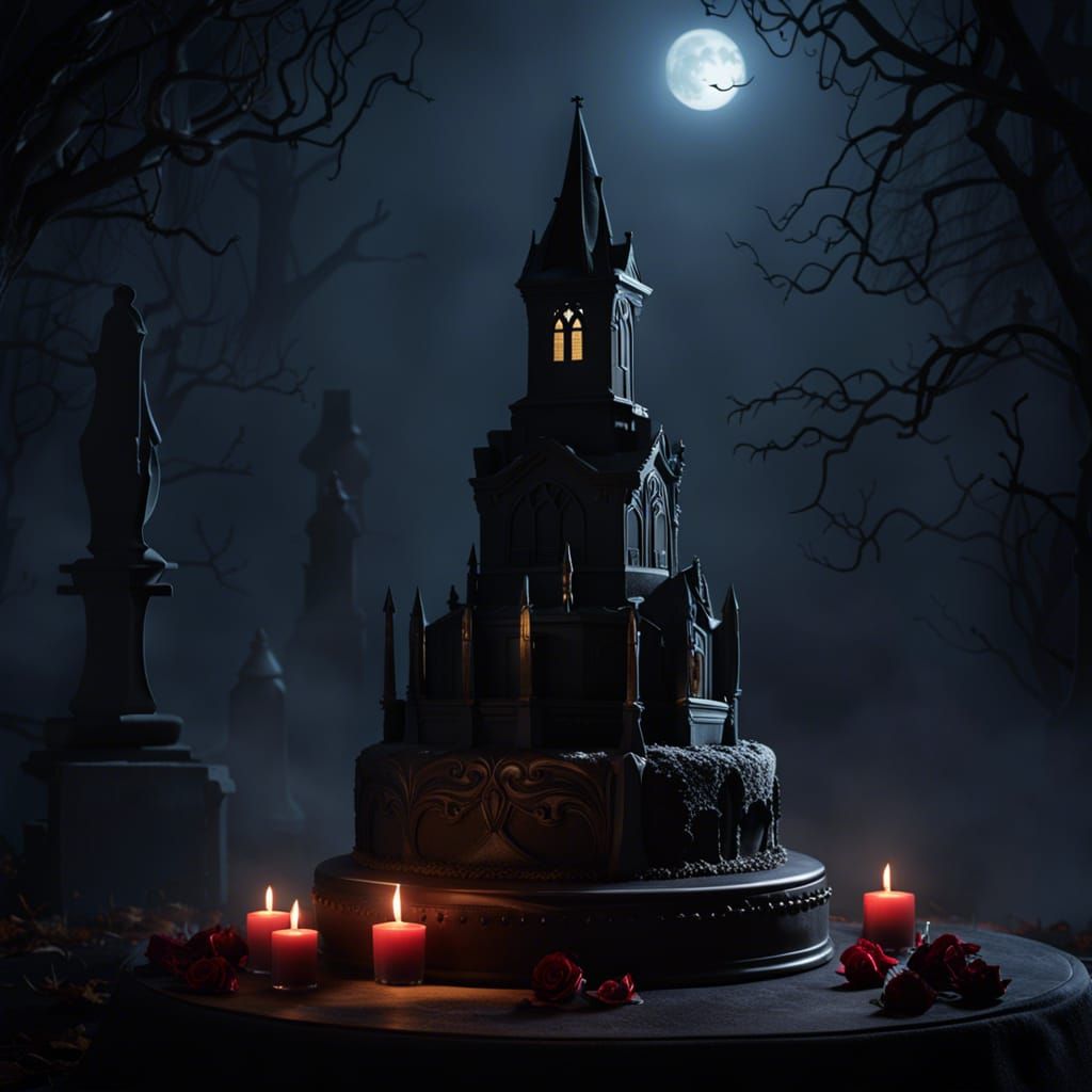 Goth Cake! - AI Generated Artwork - NightCafe Creator