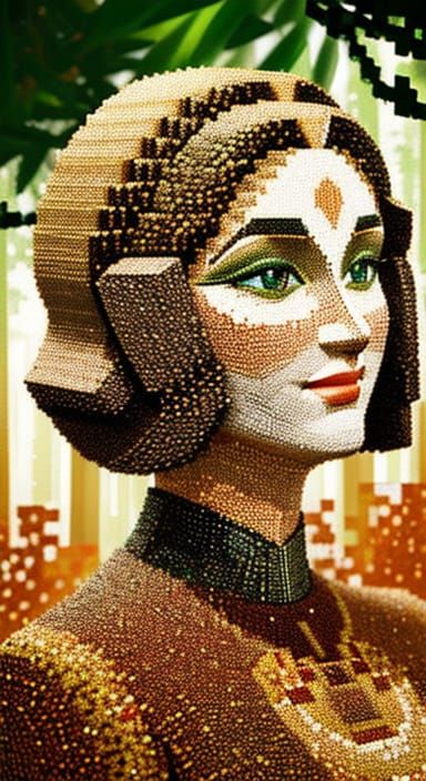 Art Deco Minecraft Kinetic Pointillism Sand Painting