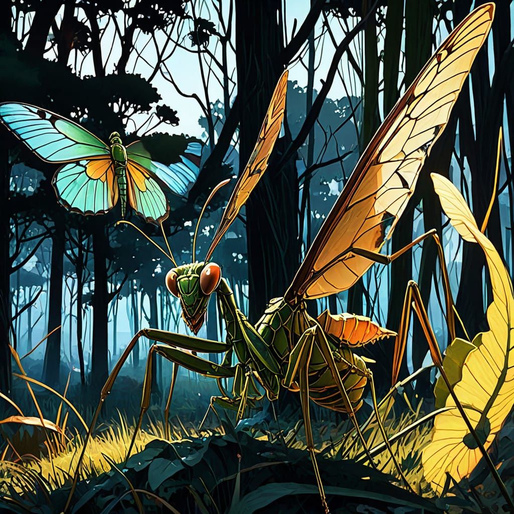 Insetos - Gigantic Insects Tower Over a Vibrant Landscape