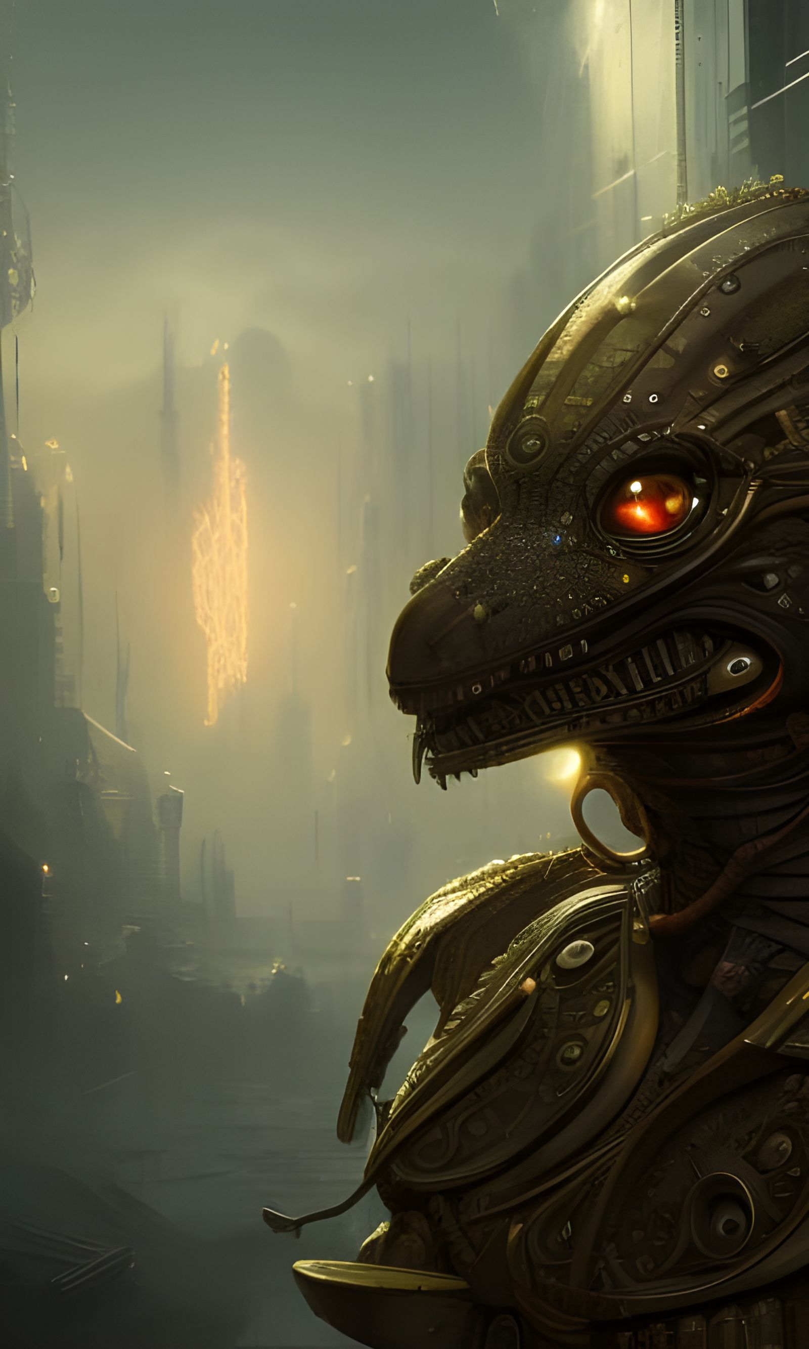 Steampunk Lizard Warrior - AI Generated Artwork - NightCafe Creator