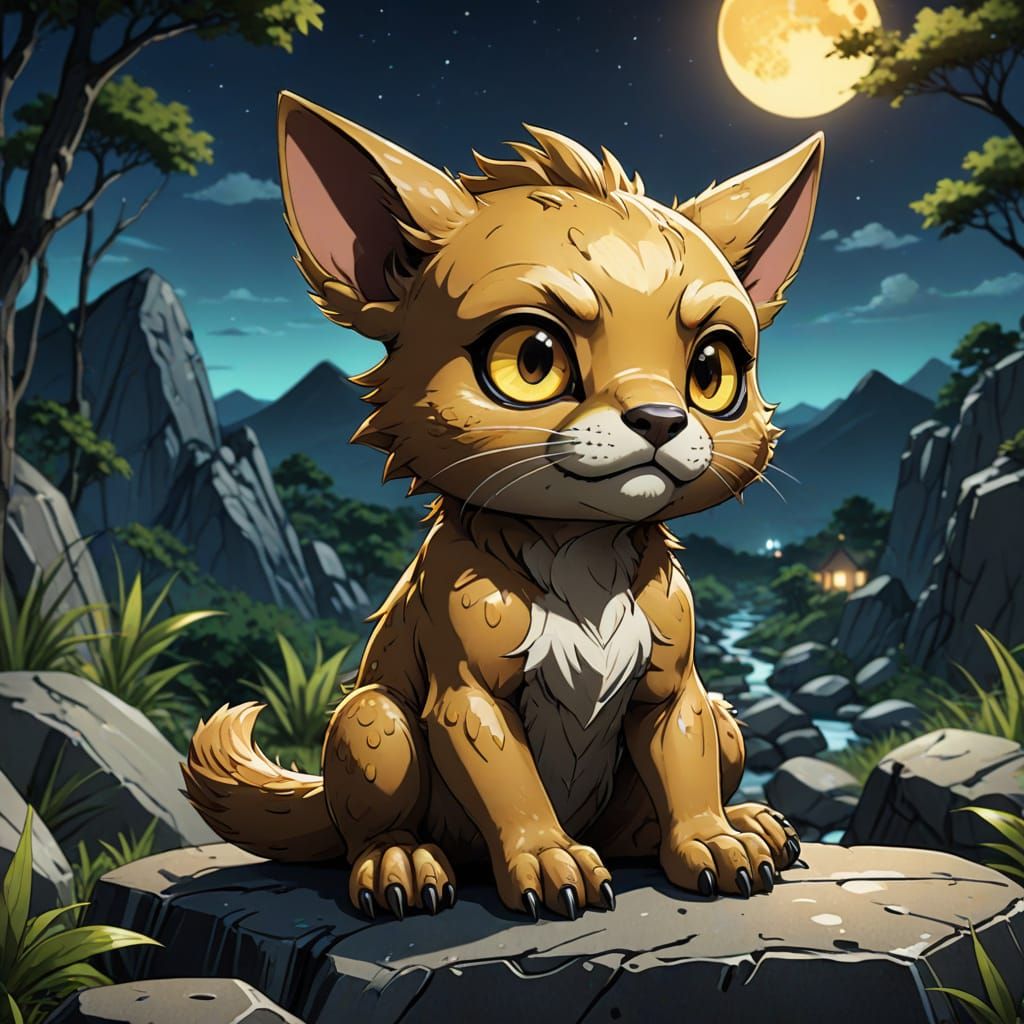 Chibi Chupacabra - Cute Chupacabra in Anime Style