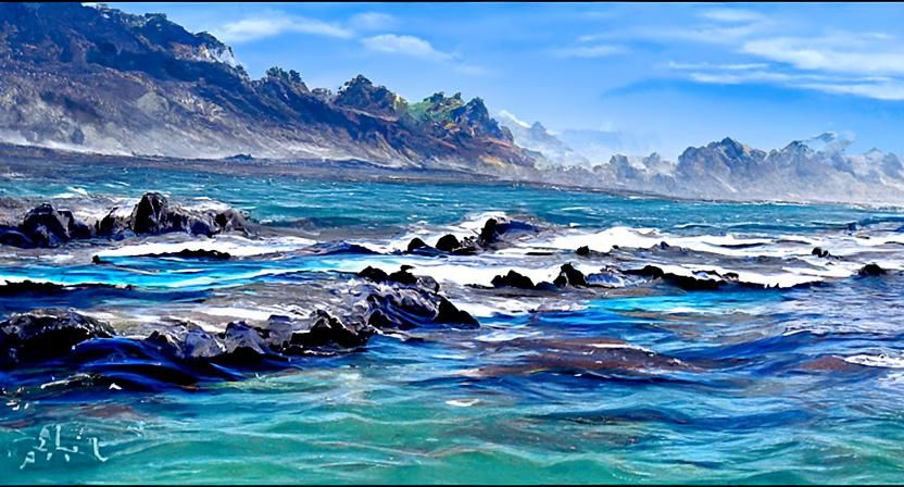 Simple coastline Seascape - AI Generated Artwork - NightCafe Creator