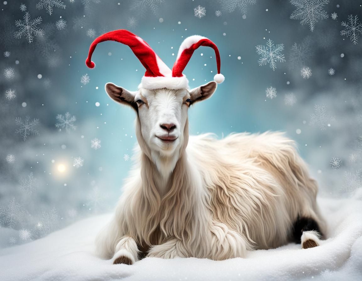 Christmas goat - AI Generated Artwork - NightCafe Creator