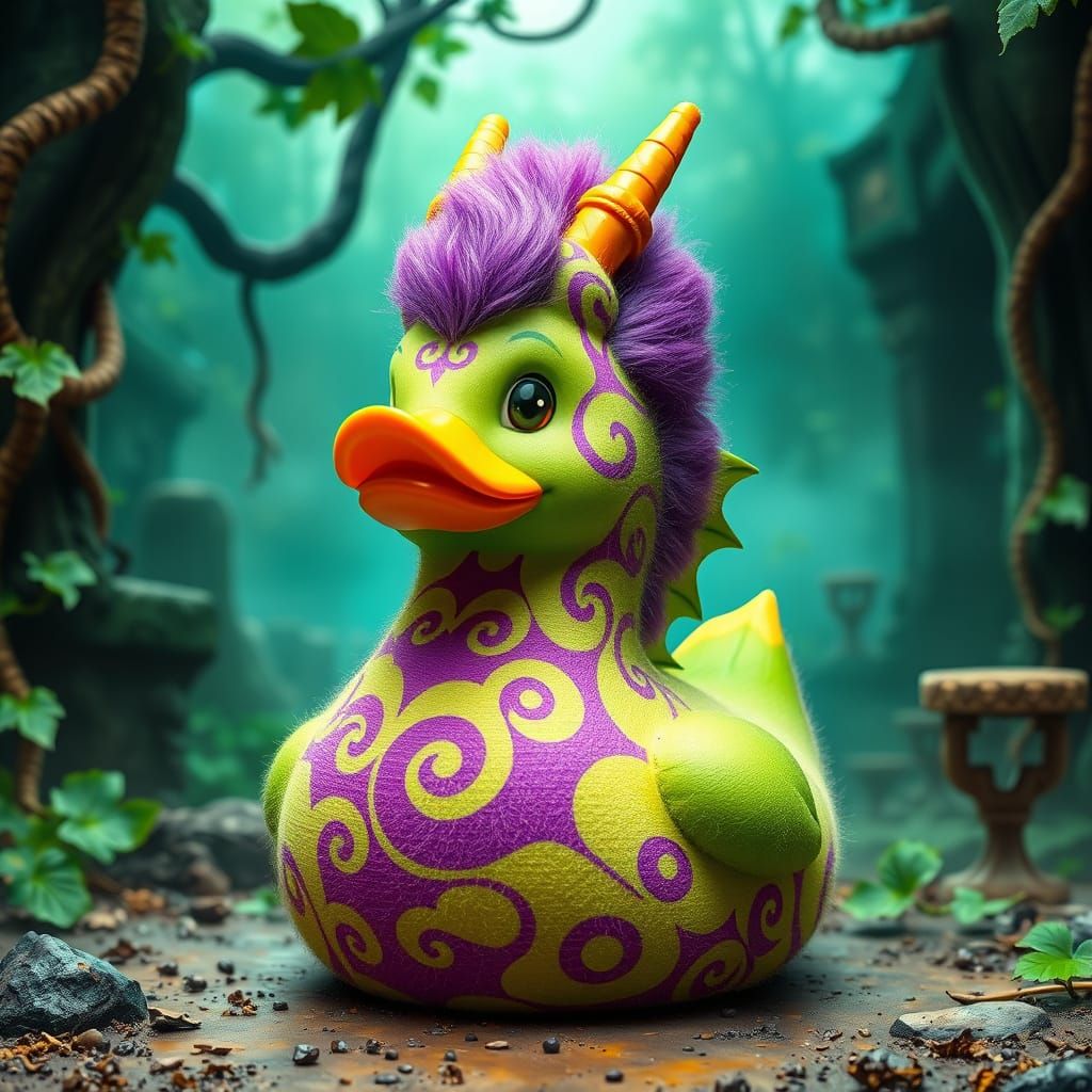 Electric Purple Grape Dragon of the Jungle - AI Art