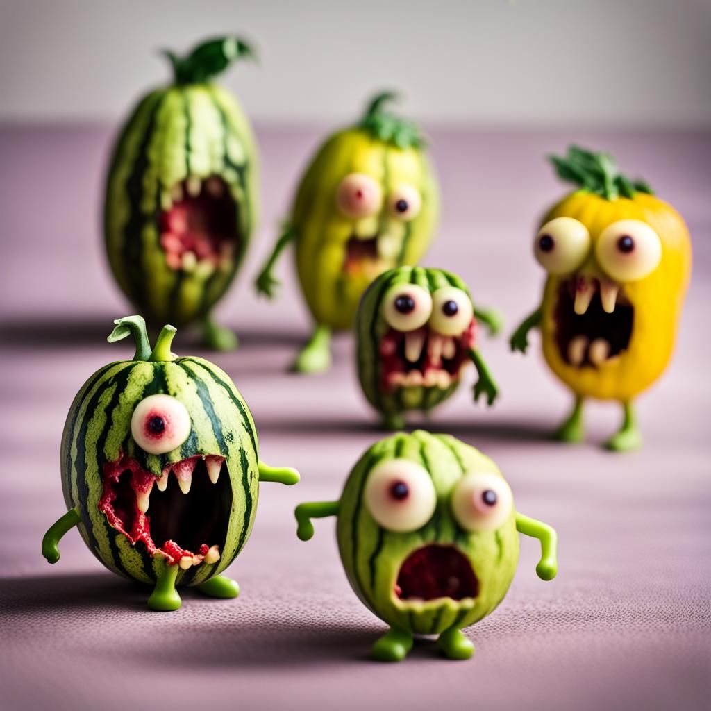 Zombie-fruit characters - AI Generated Artwork - NightCafe Creator