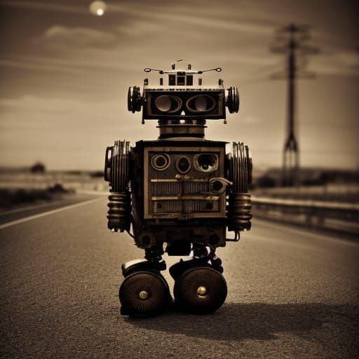 robot vintage photo - AI Generated Artwork - NightCafe Creator