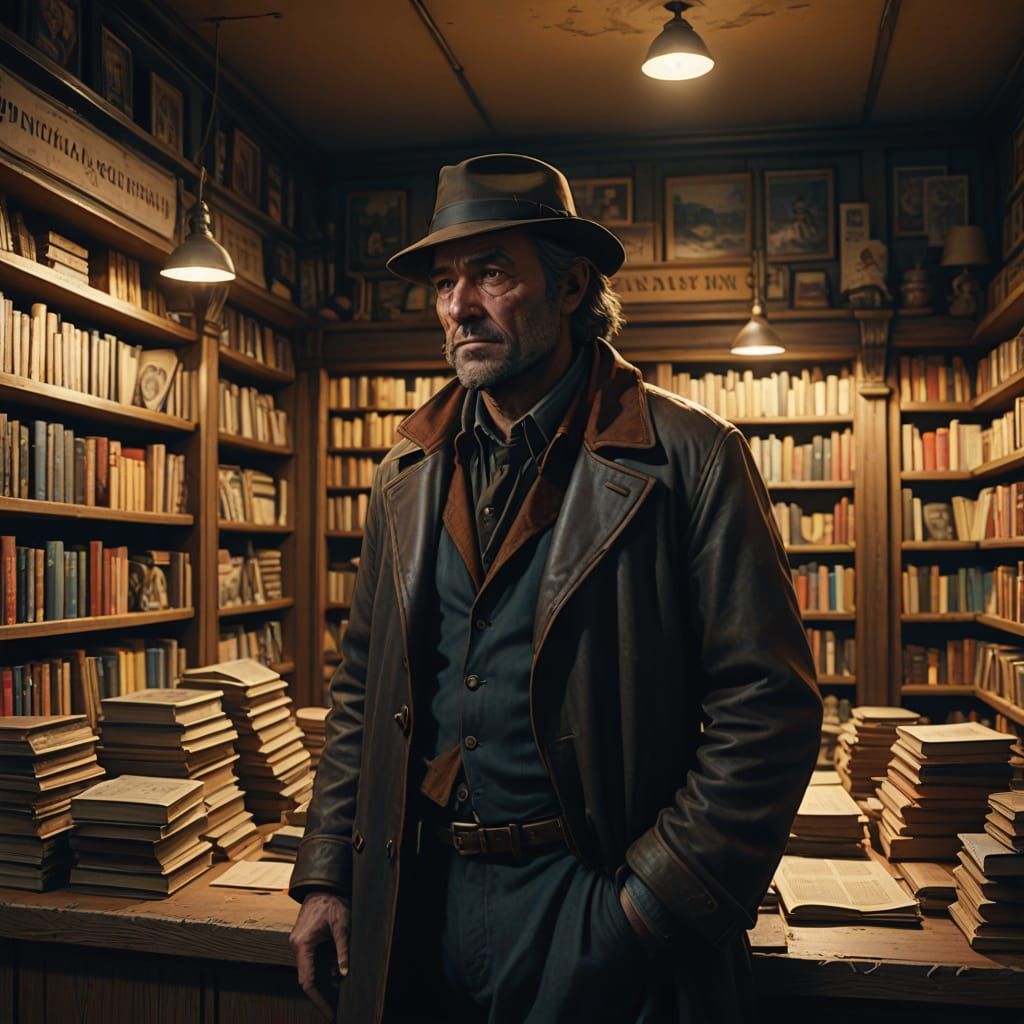 Fantasy Boggan Shopkeeper Amidst Golden Hour - AI Art