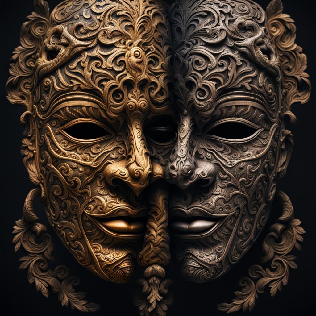 Two faced mask - AI Generated Artwork - NightCafe Creator