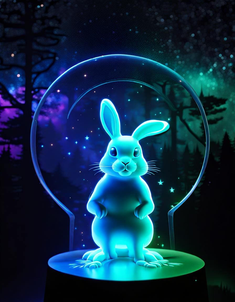 3d hologram of a rabbit - AI Generated Artwork - NightCafe Creator