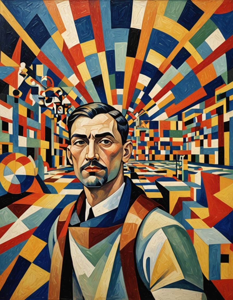 art photo - Angular Cubist Masterpiece in Neo-Cubism Style