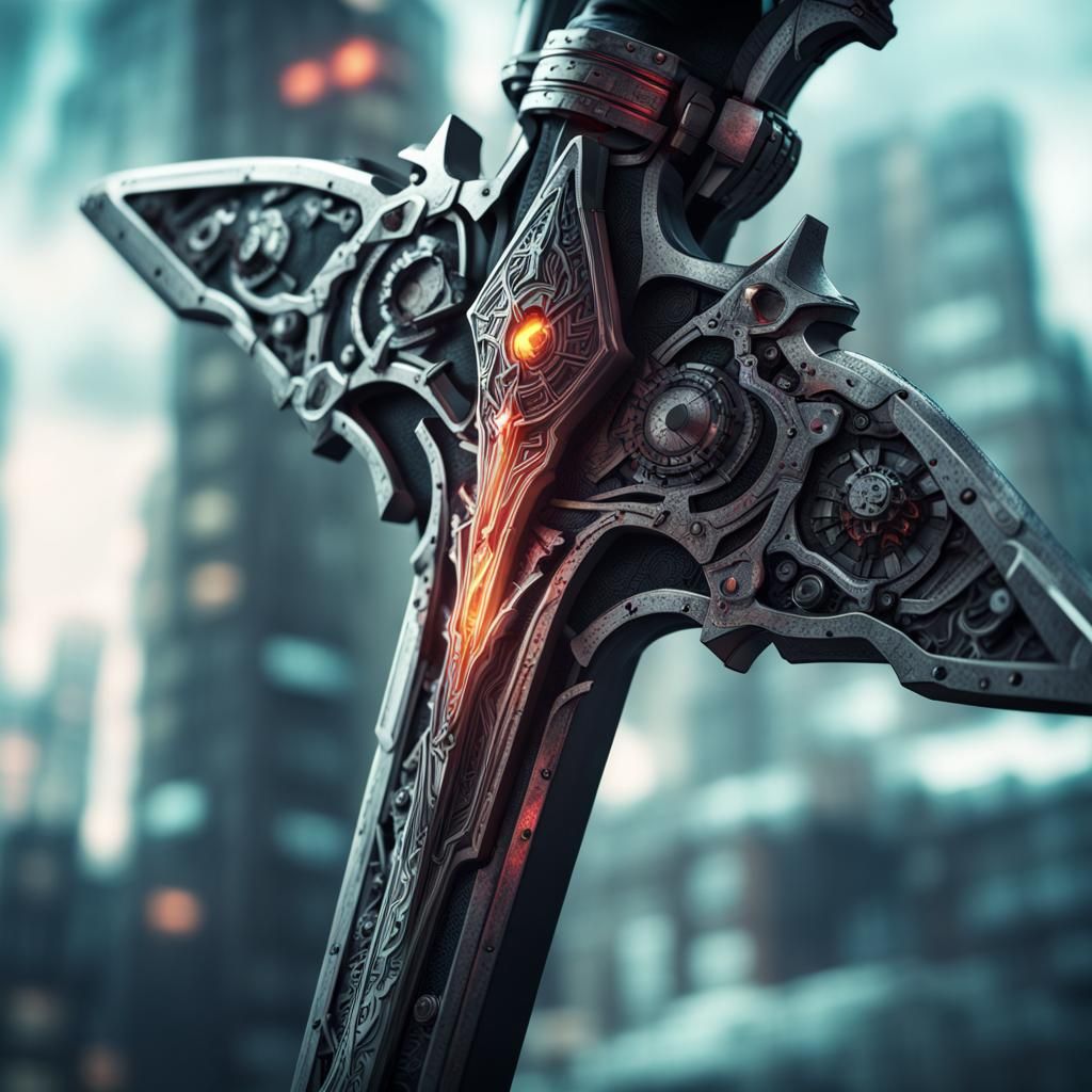 cyberpunk elemental sword - AI Generated Artwork - NightCafe Creator