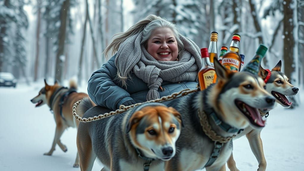 Tied up with the sled dogs - Winter Wonderland Sled Ride in ...