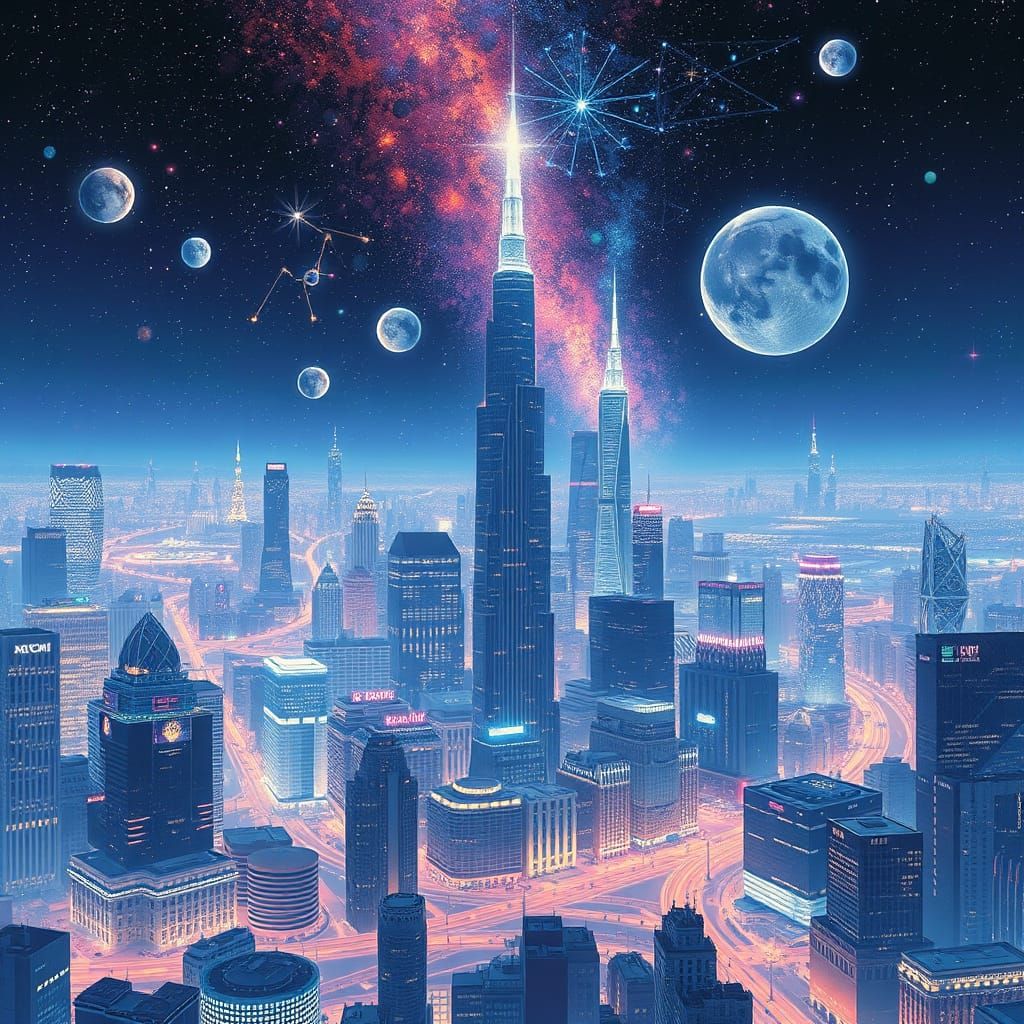 cityscapes - Cosmic Cityscapes in Holographic Astral Aesthe...
