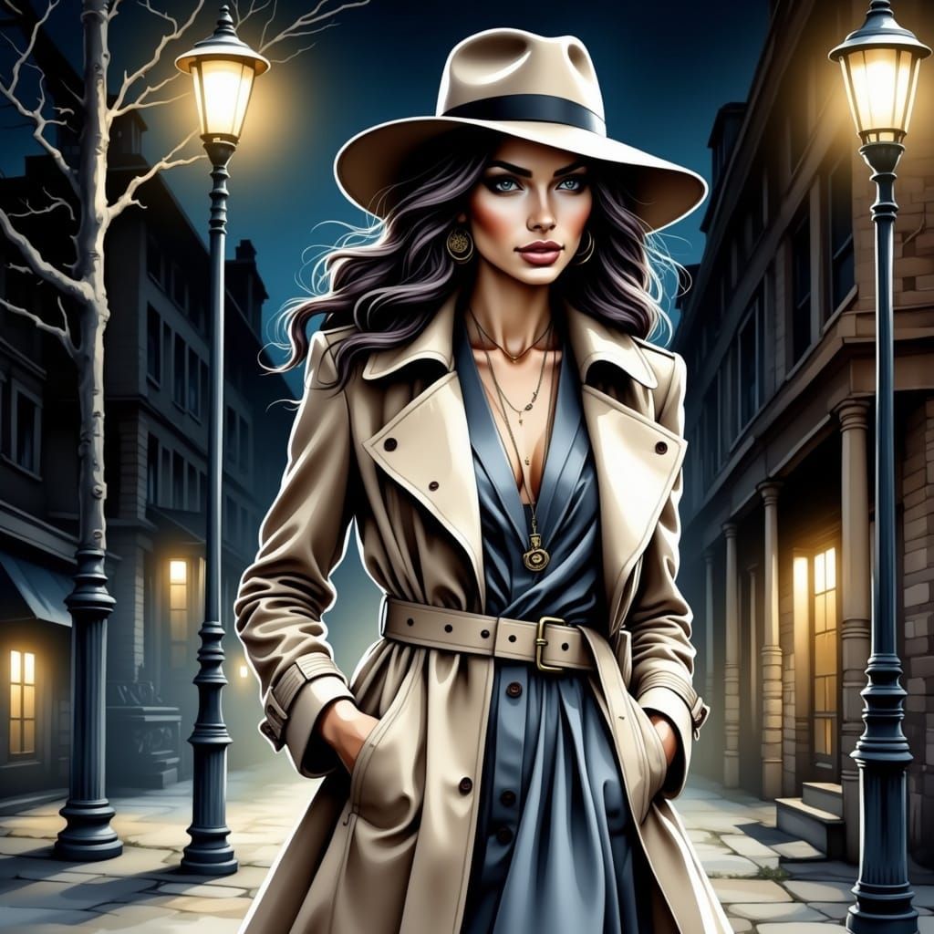 "Noir Nocturne" Redux - Film Noir Impressionist Woman Under ...